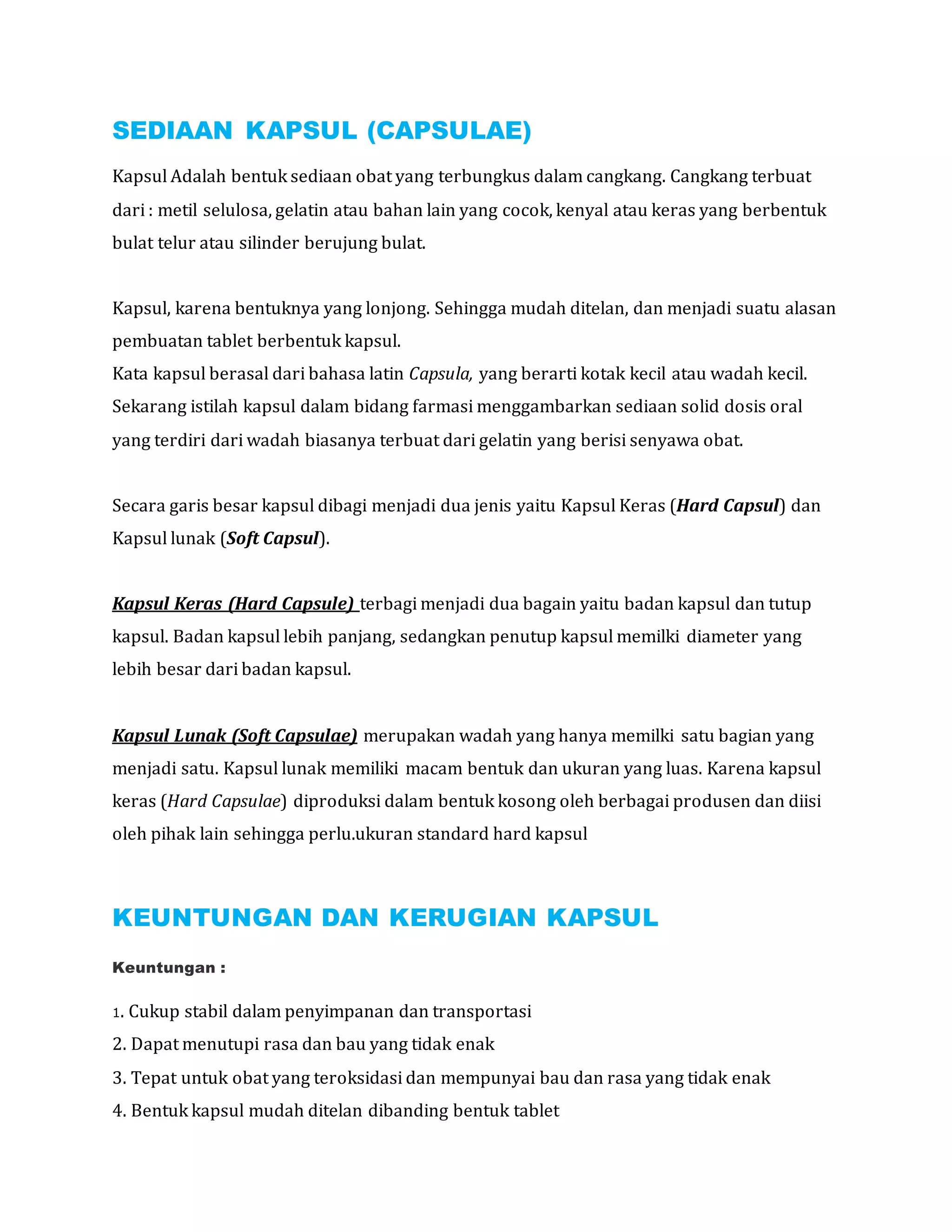 Sediaan kapsul | DOCX