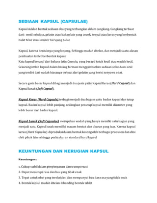 Sediaan kapsul | DOCX