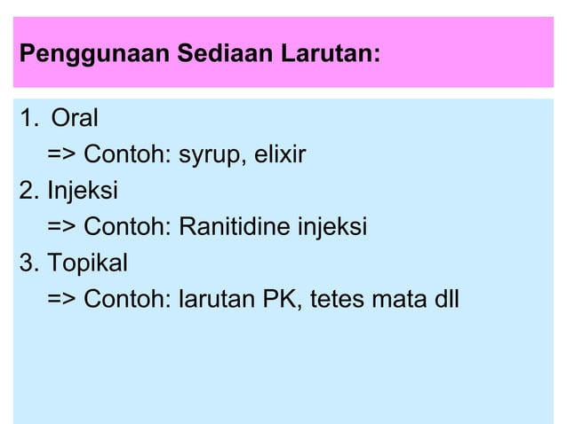 Sediaan Larutan 2020 | PPT