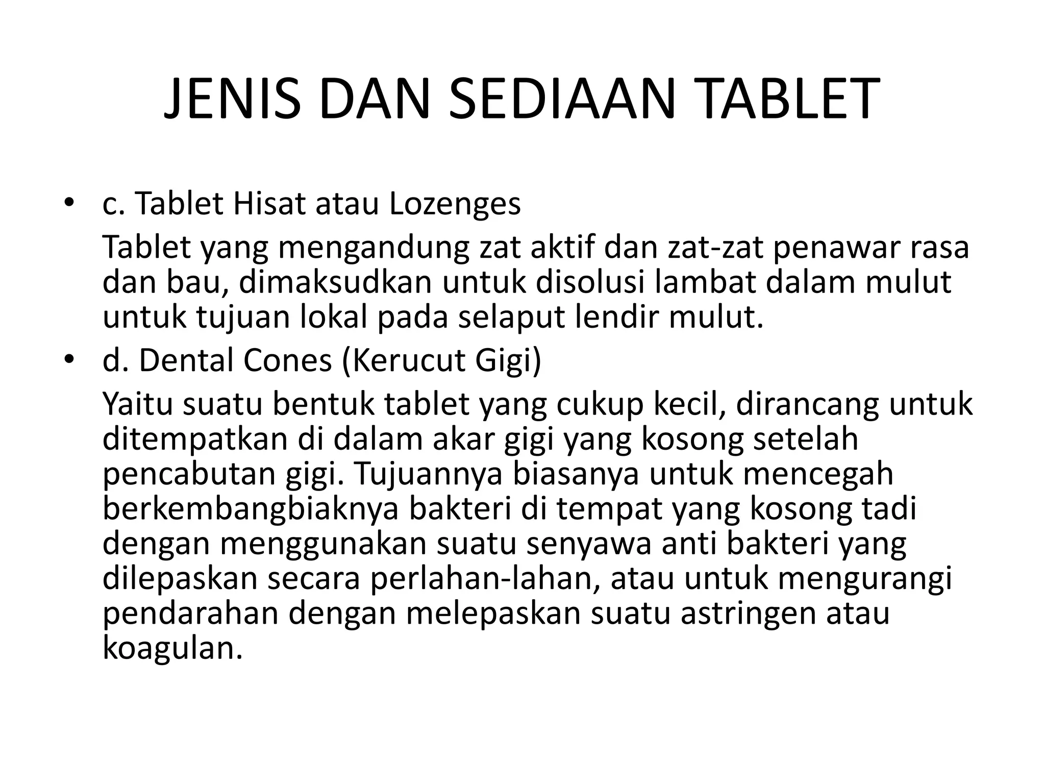 Sediaan tablet indah | PPTX