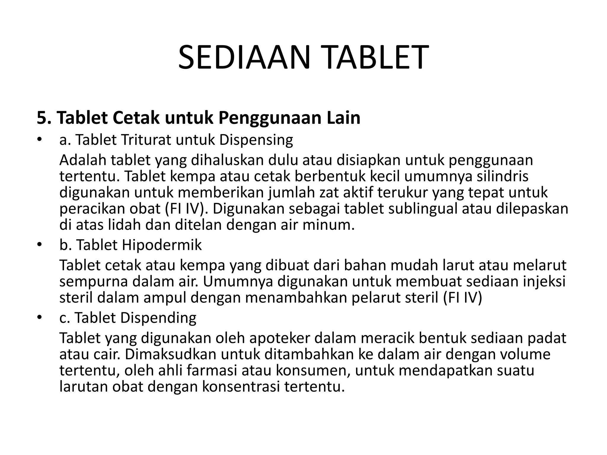 Sediaan tablet indah | PPTX