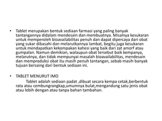 Sediaan tablet indah | PPTX