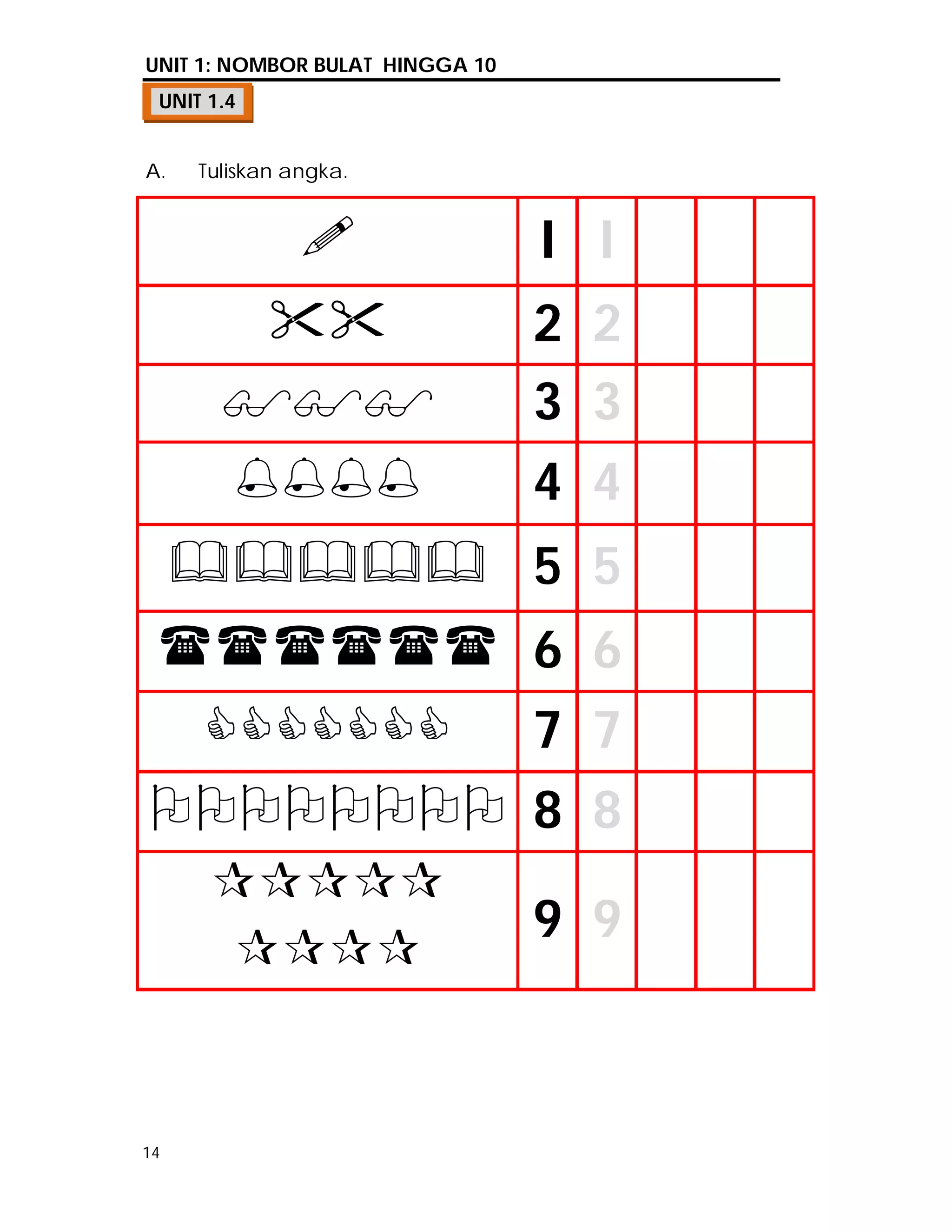 Modul Numerasi Murid Tahun 1-Nombor Bulat Hingga 10 | PDF