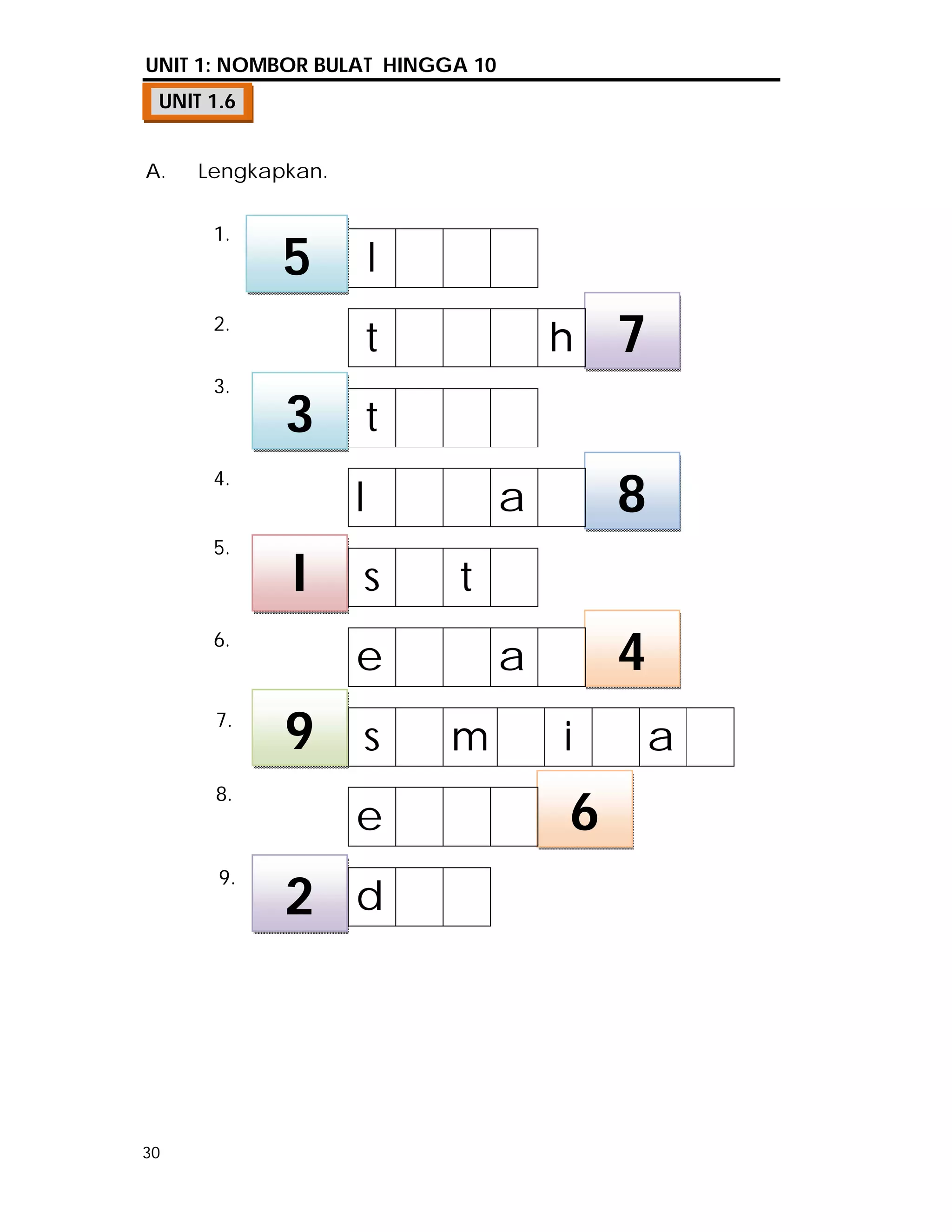 Modul Numerasi Murid Tahun 1-Nombor Bulat Hingga 10 | PDF