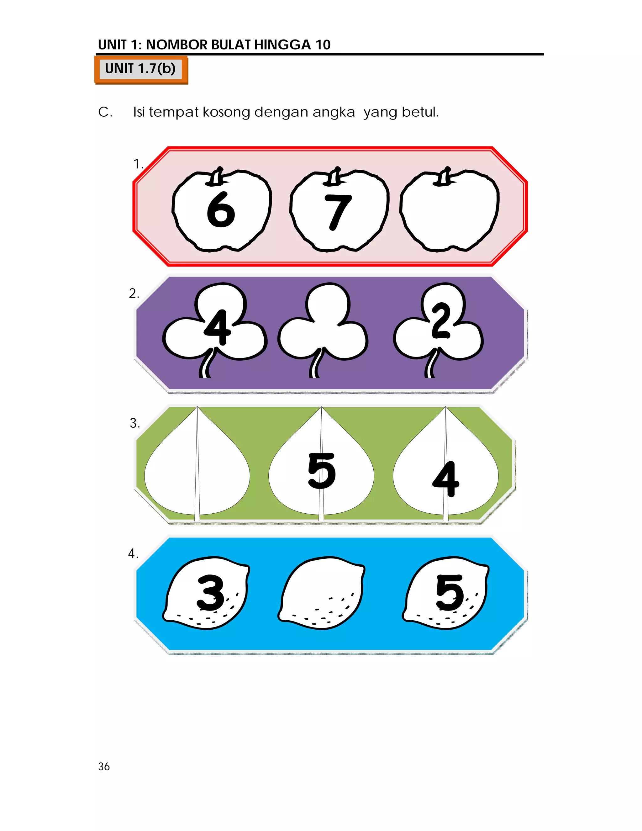 Modul Numerasi Murid Tahun 1-Nombor Bulat Hingga 10 | PDF