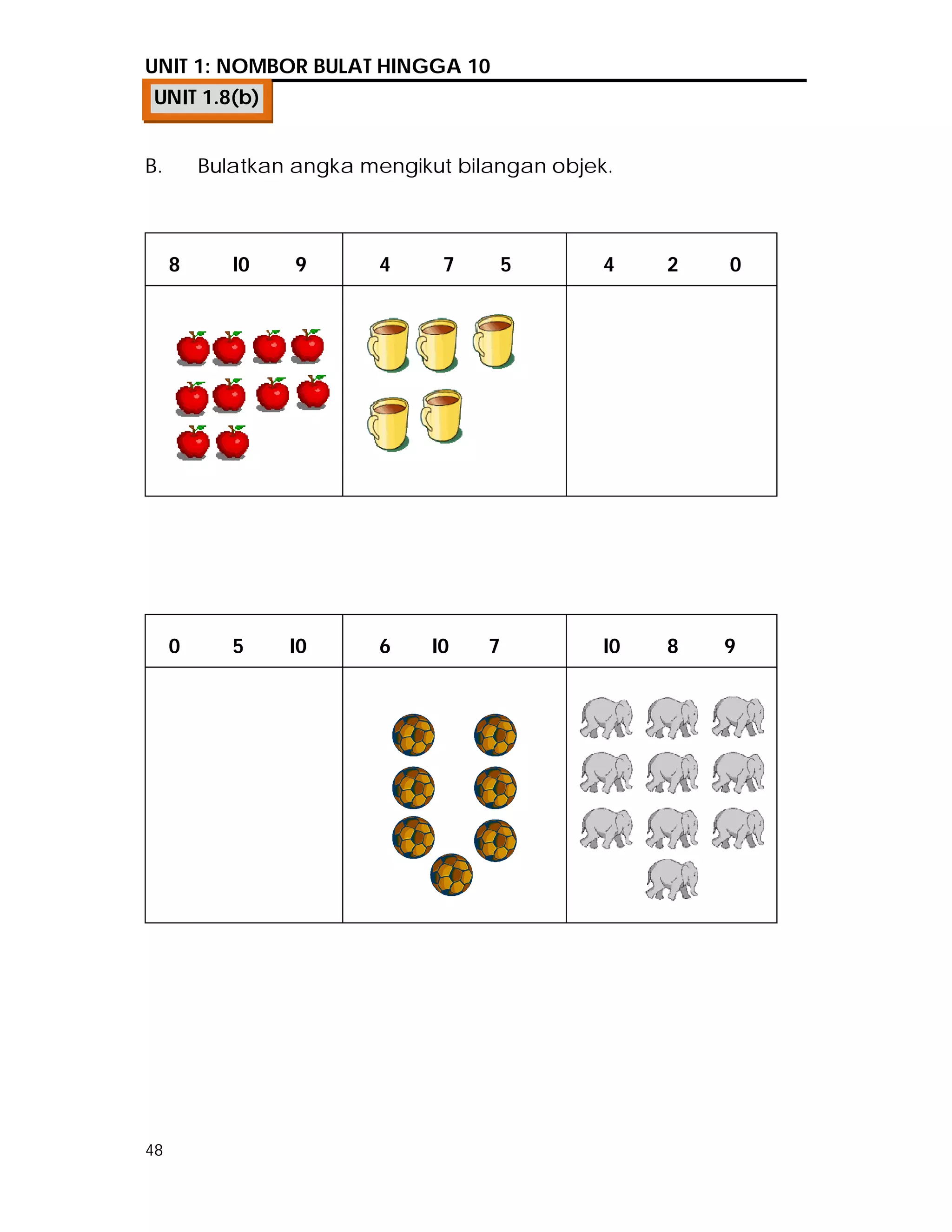 Modul Numerasi Murid Tahun 1-Nombor Bulat Hingga 10 | PDF