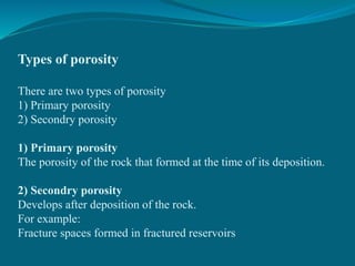 Porosity and types | PPTX