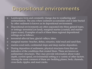 Sedimentary depositional environments | PPTX