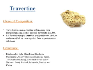 Travertine Sedimentary Rock