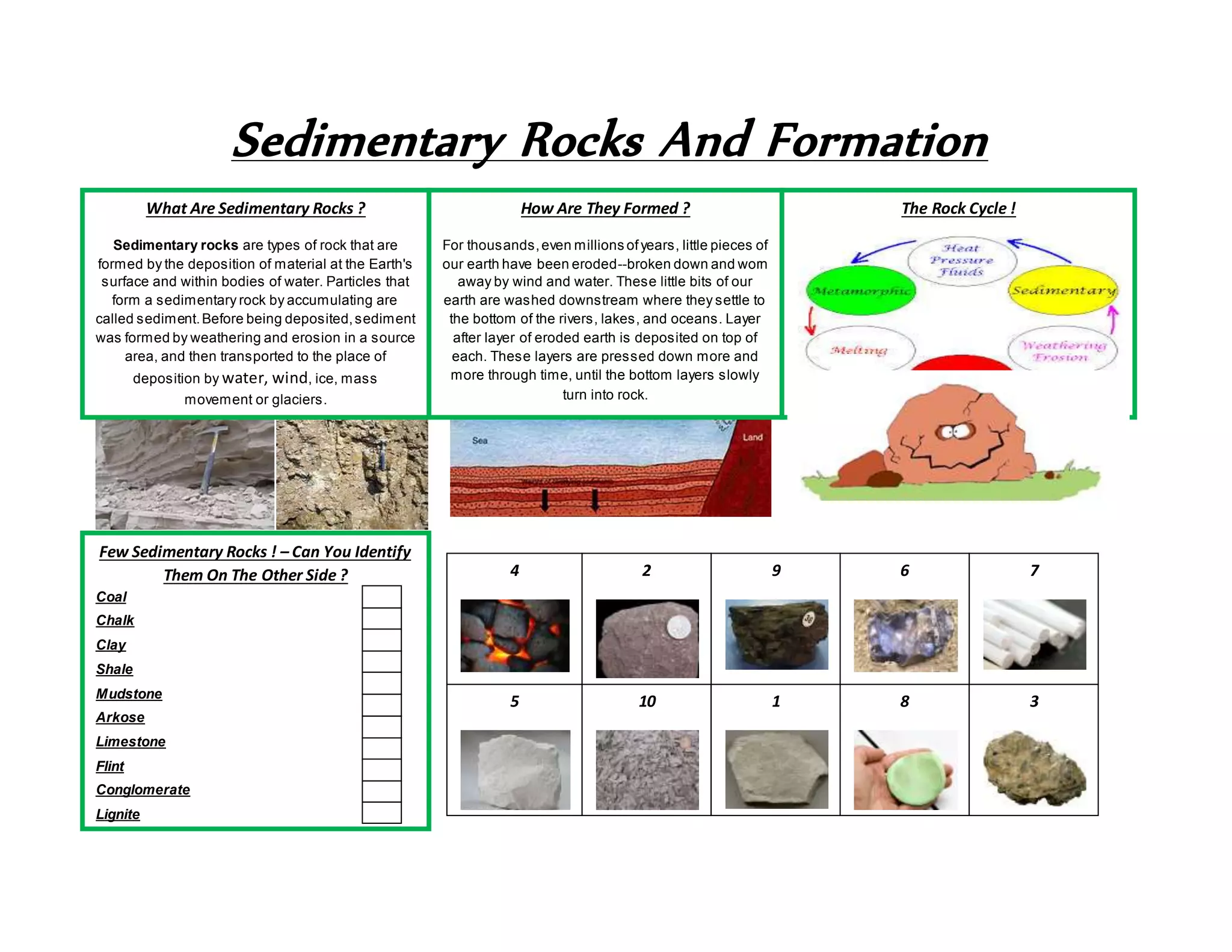 Sedimentary Rocks and Formation | DOCX