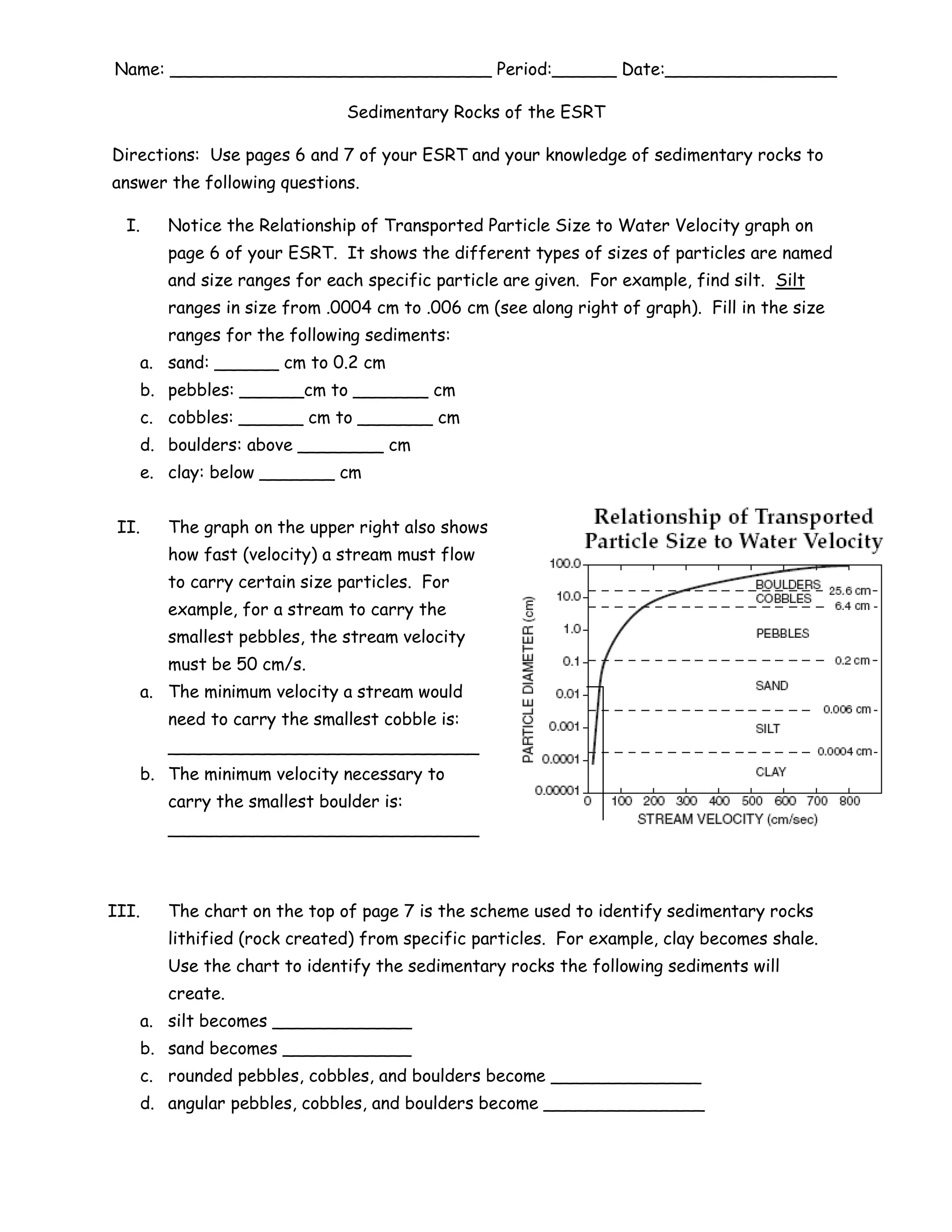 Sedimentary rocks of the esrt | DOCX