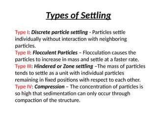 Sedimentation ( Settling ) Defination, Types, Design | PPTX | Chemistry ...