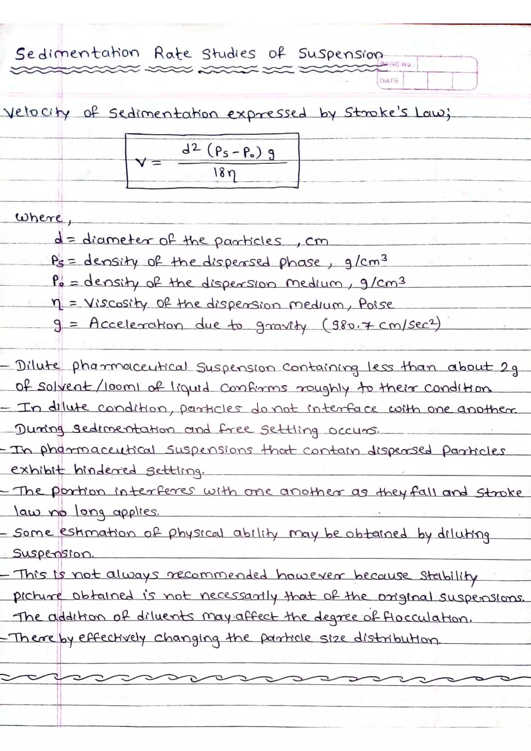 Sedimentation Rate Studies of Suspension | PDF