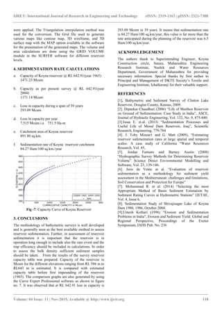 Sediment deposition in koyna reservoir by integrated bathymetric survey ...