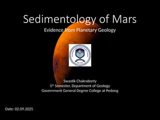 Sedimentology of Mars: Evidence from Planetary Geology.pptx
