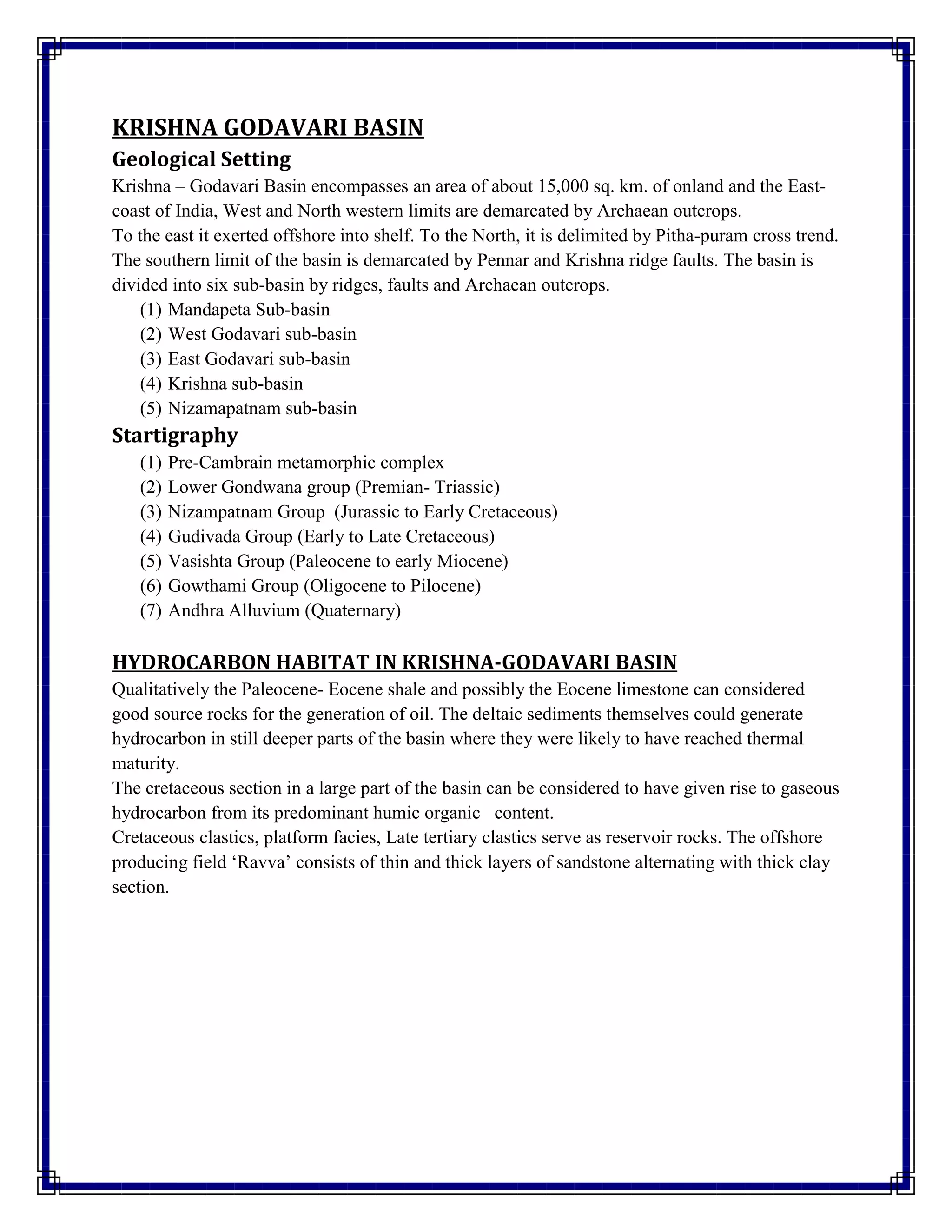 Sedimentry basin of india | PDF