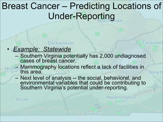 Moving Beyond the Map: Geospatial Analysis applied to Public Health and ...
