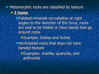 Sedimentary & Metamorphic Rocks | PPT | Geology | Science