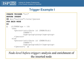 XQuery Triggers in Native XML Database Sedna | PPT