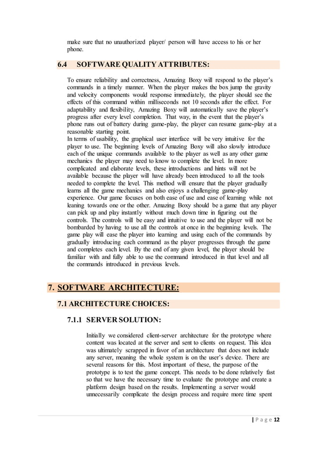 The complete srs documentation of our developed game. | DOCX | Operating Systems | Computer ...