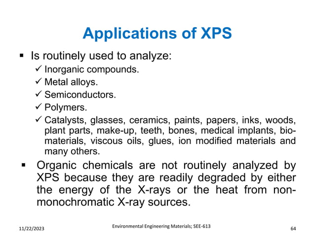 X-ray Photoelectron Spectroscopy (XPS) Technique (Part-2) | PDF
