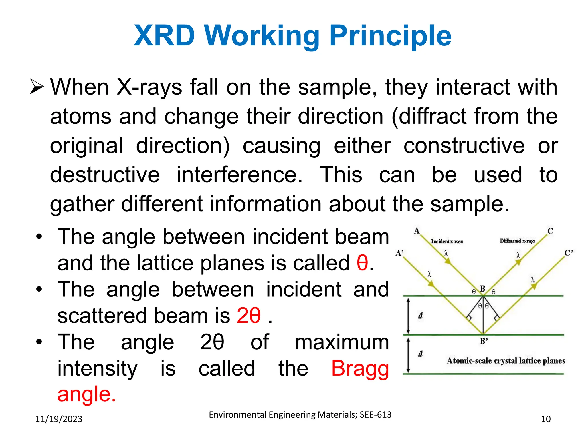X-ray Diffraction (XRD) Technique Presentation | PDF | Chemistry | Science