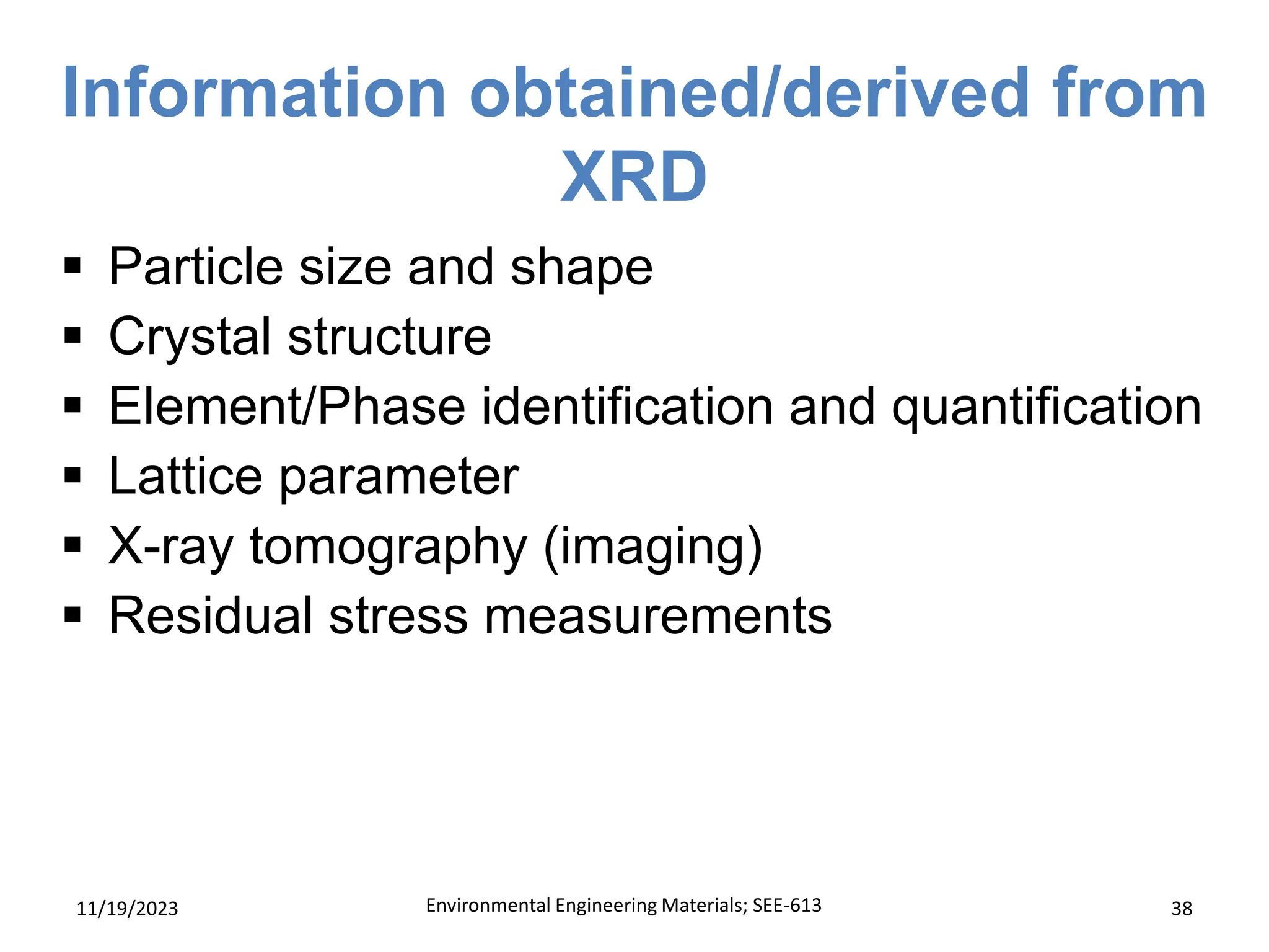 X-ray Diffraction (XRD) Technique Presentation | PDF