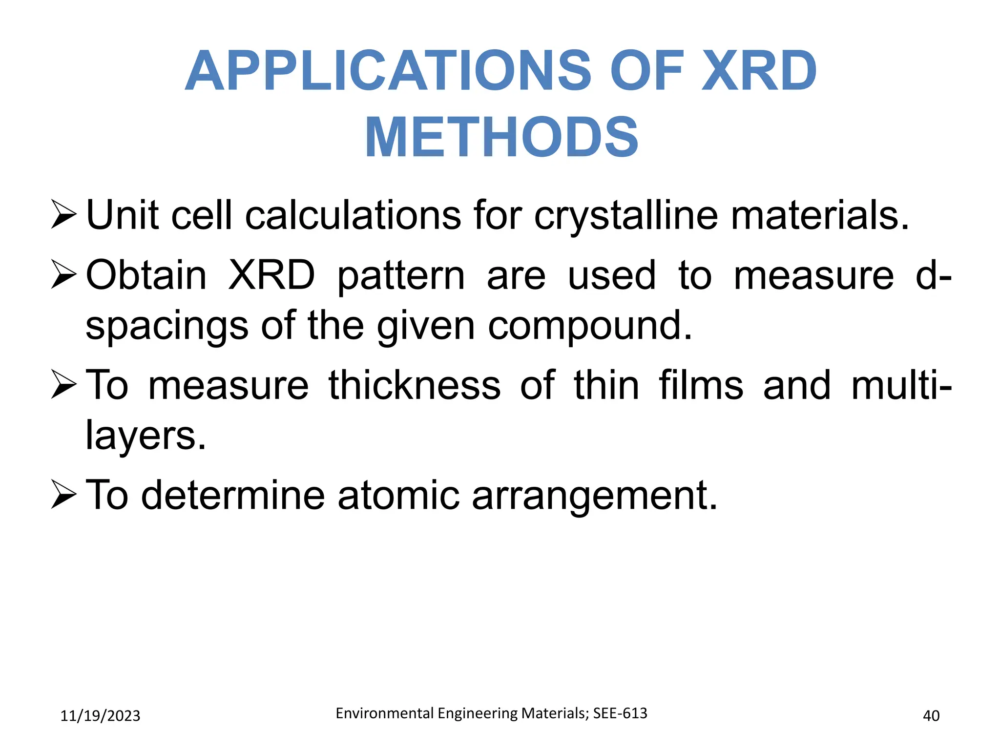 X-ray Diffraction (XRD) Technique Presentation | PDF