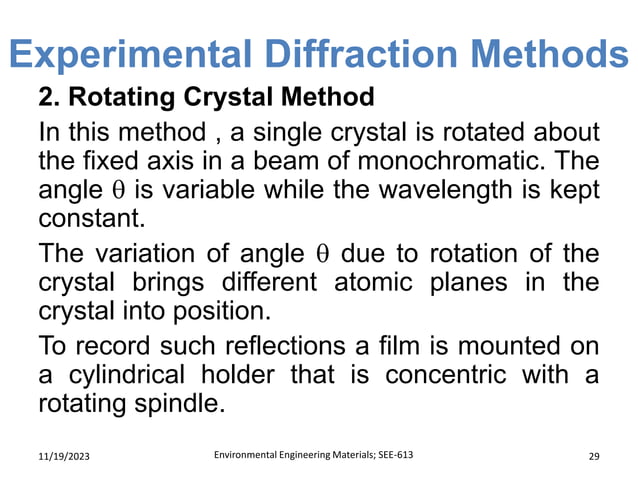 X-ray Diffraction (XRD) Technique Presentation | PDF | Chemistry | Science
