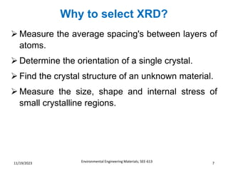 X-ray Diffraction (XRD) Technique Presentation | PDF