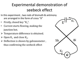 Seebeck effect & peltier effect | PPTX