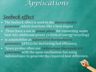 Seebeck effect & peltier effect | PPTX