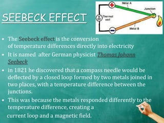 Seebeck effect & peltier effect | PPTX