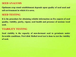 Seed type and characterstics | PPTX | Agriculture | Industries