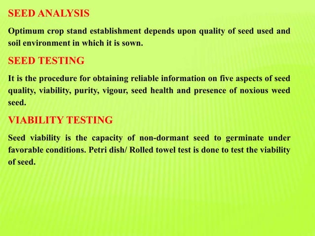 Seed type and characterstics | PPTX | Agriculture | Industries