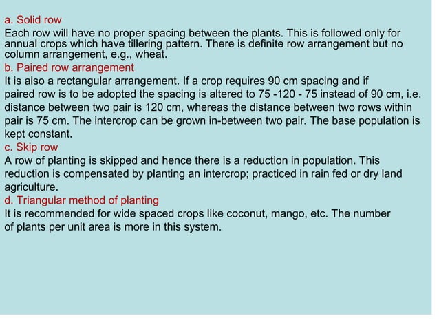Seed And Sowing Methods Crop Density Geometry 1ppt
