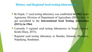 Seed quality testing of vegetable seeds at lab | PPTX