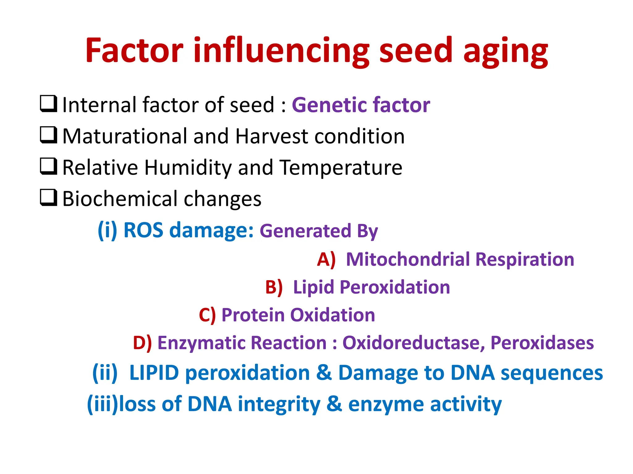 Seed aging and mobilization of stored resources in seed | PPTX