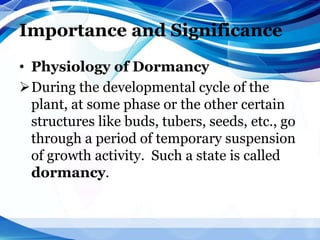 Seed and bud dormancy | PPTX