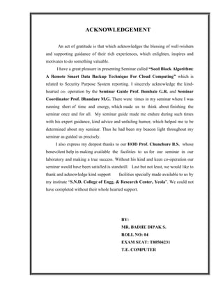 Seed block algorithm | PDF | Computer Software and Applications | Computing