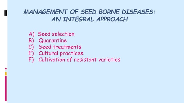 Seed borne diseases seminar | PPTX