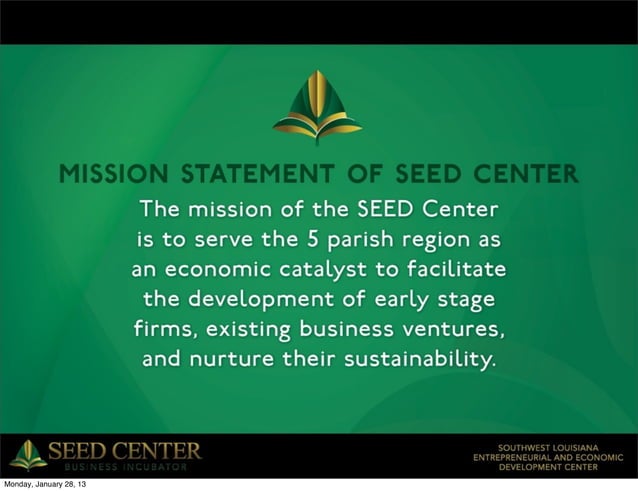 SEED Center Presentation | PPT