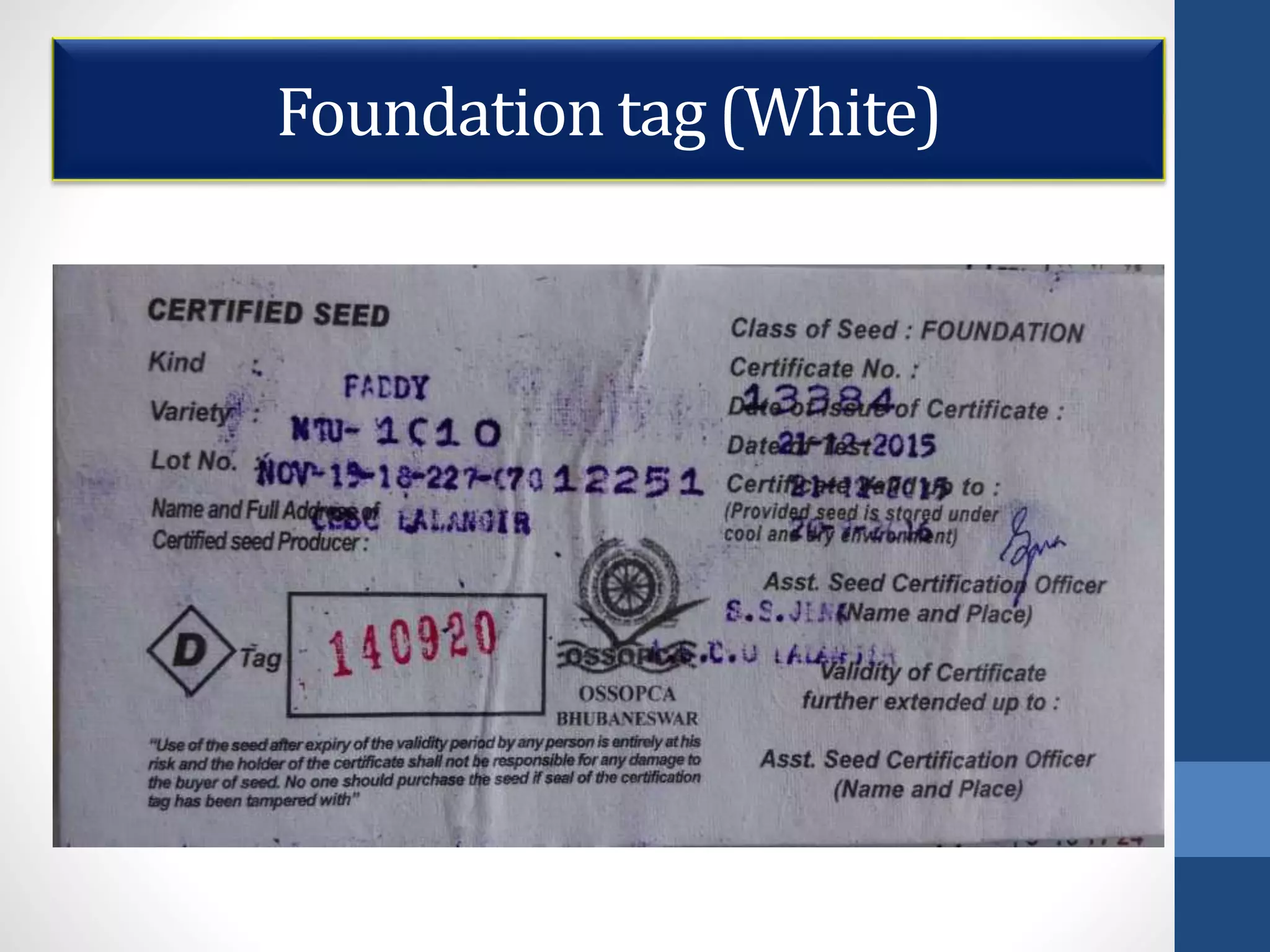 Seed certification | PPTX