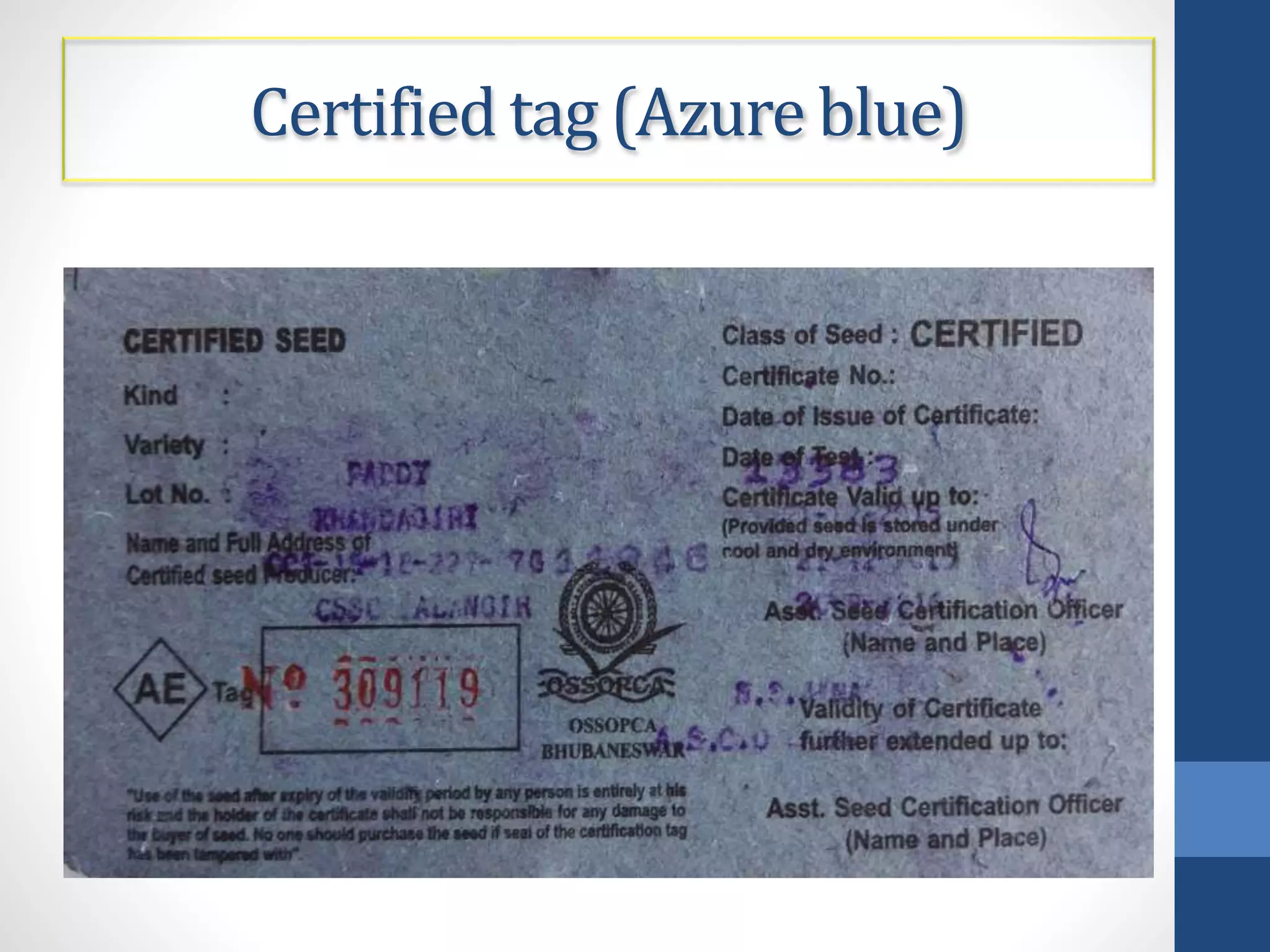 Seed certification | PPTX