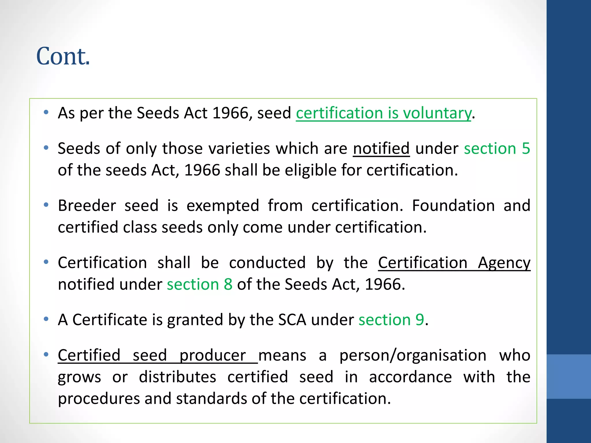Seed certification | PPTX