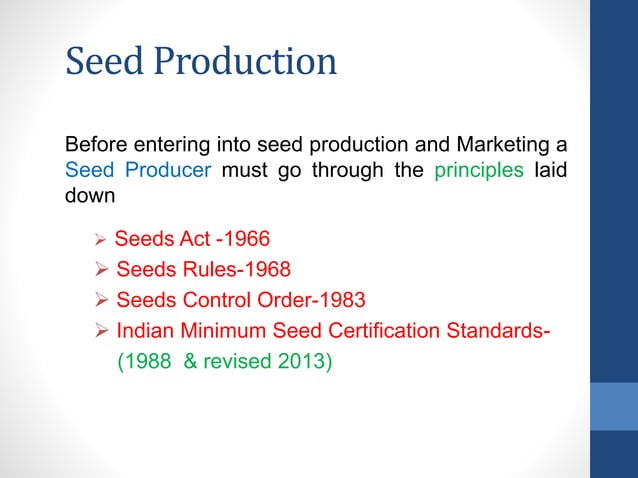 Seed certification | PPTX | Agriculture | Industries