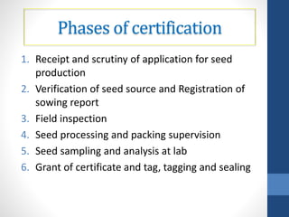 Seed certification | PPT