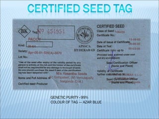 Seed certification | PPT