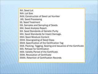 Seed certification | PPT