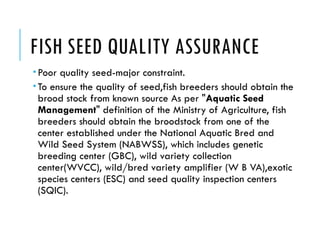 Seed Certification in Aquaculture presentation | PPTX